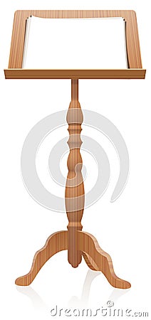 Lectern Reading Desk Blank Speech Notes Vector Illustration ...