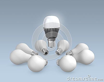 LED and filaments light bulbs - Stock Image - Everypixel