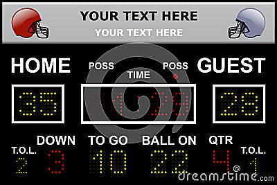 LED FOOTBALL SCOREBOARD Cartoon Vector | CartoonDealer.com #13278993