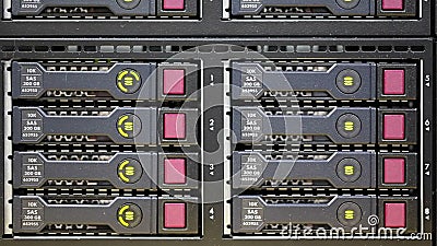 LED Hard Drive Array on Rack Server Stock Video - Video of rack, array ...