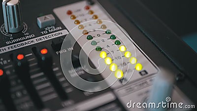 LED Indicator Level Signal on the Sound Mixing Console Stock Video ...