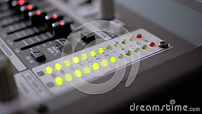 LED Indicator Level Signal on the Sound Mixing Console Stock Video ...