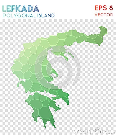 Lefkada Polygonal Map, Mosaic Style Island. Vector Illustration ...