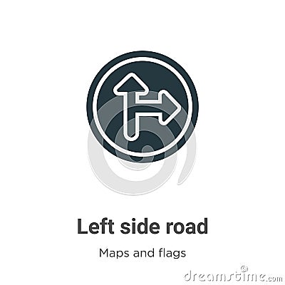 Left Side Road Vector Icon On White Background. Flat Vector Left Side ...