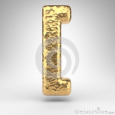 Left Square Bracket Symbol On White Background. Hammered Brass 3D Sign ...