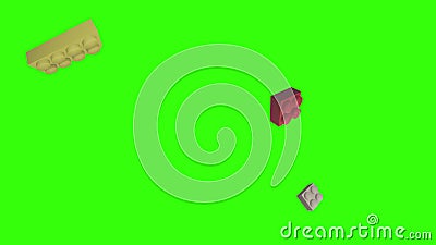 Lego Pieces Animation on Green Screen Chroma Key, Graphic Source ...