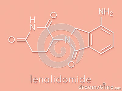 Lenalidomide Multiple Myeloma Drug Molecule. Skeletal Formula. Royalty ...