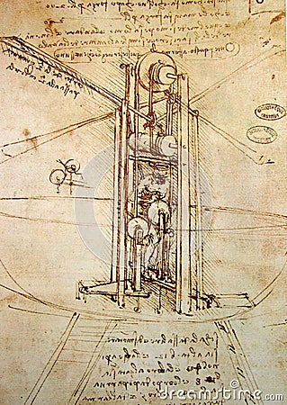 Leonardo's Engineering Drawing Stock Photos - Image: 6122913