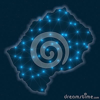 Lesotho Network Map. Vector Illustration | CartoonDealer.com #237147084