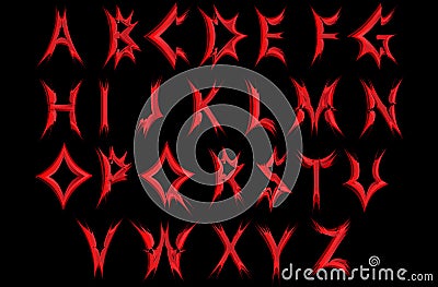 Letras Rojas Agudas Del Alfabeto Ilustración del Vector - Imagen: 44880575