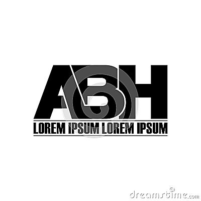 Letter ABH Simple Monogram Logo Icon Design. Vector Illustration ...