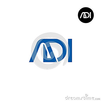 Letter ADI Monogram Logo Design Cartoon Vector | CartoonDealer.com ...