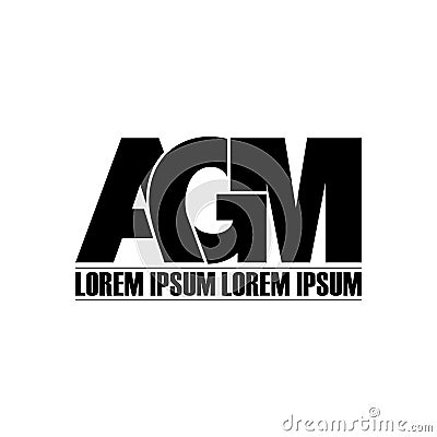 Letter AGM Simple Monogram Logo Icon Design. Cartoon Vector ...