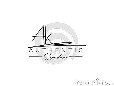 Letter AK Signature Logo Template Vector | CartoonDealer.com #298885896