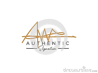 Letter AW Signature Logo Template Vector | CartoonDealer.com #275109852