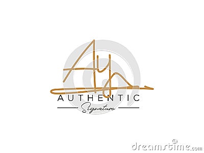 Letter AY Signature Logo Template Vector | CartoonDealer.com #282364168