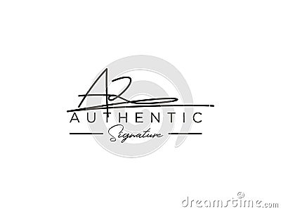 Letter AZ Signature Logo Template Vector | CartoonDealer.com #298885870