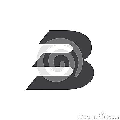 Letter 3b Simple Geometric Logo Vector | CartoonDealer.com #167612373
