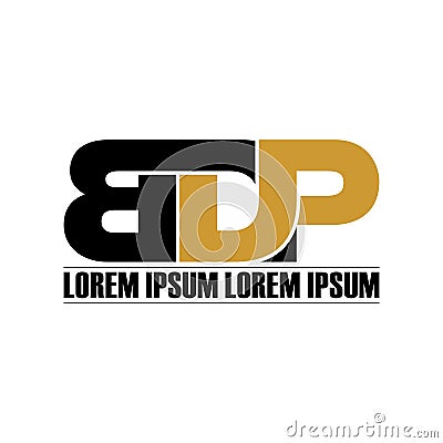 Letter BDP Simple Monogram Logo Icon Design. Cartoon Vector ...
