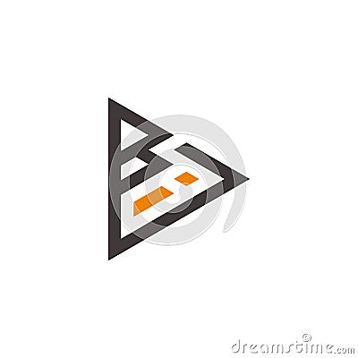 Letter Bi Triangle Geometric Design Symbol Logo Vector | CartoonDealer ...
