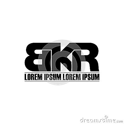 Letter BKR Simple Monogram Logo Icon Design. Cartoon Vector ...