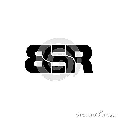 Letter BSR Simple Monogram Logo Icon Design. Cartoon Vector ...