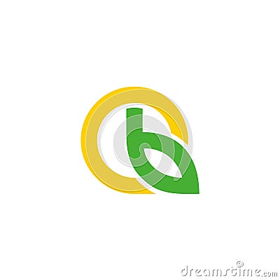 Letter Cb Leaf Circle Shape Logo Vector | CartoonDealer.com #307720091