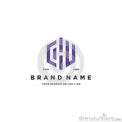 Letter CHU Logo Design Vector | CartoonDealer.com #196818050