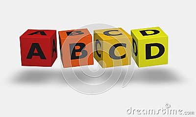 Letter Cubes A B C D Stock Image - Image: 23915081
