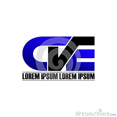 Letter CVE Simple Monogram Logo Icon Design. Cartoon Vector ...