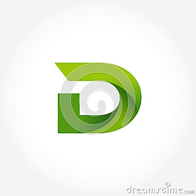 Letter D Green Logo Template. Alphabet Logotype Design Vector ...
