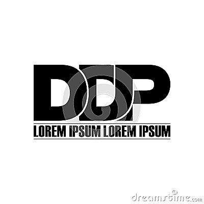 Letter DDP Simple Monogram Logo Icon Design. Cartoon Vector ...