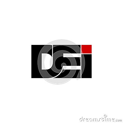 Letter DEI Simple Monogram Logo Icon Design. Cartoon Vector ...