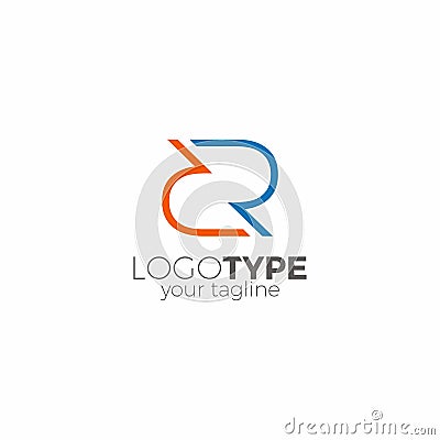 Letter DR Logo Design. CR Logo Icon Cartoon Vector | CartoonDealer.com ...