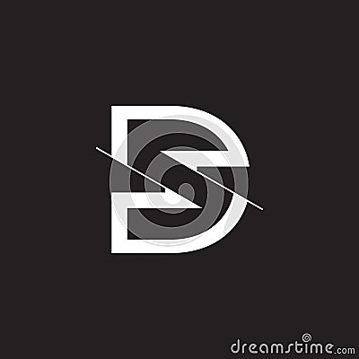 Letter Ds Symbol Geometric Slice Negative Space Logo Vector ...