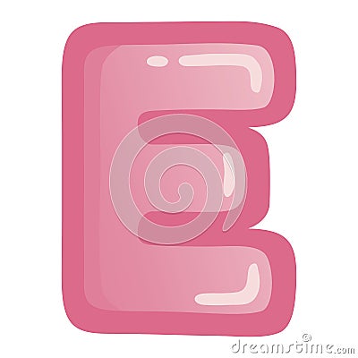 Letter E Bold Alphabet Pink Doodle Drawing Vector Art | CartoonDealer ...