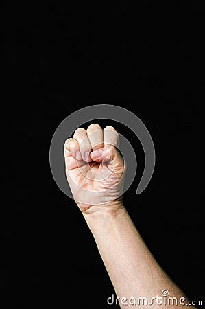 Letter E International Sign Language Dark Background Stock Photography ...