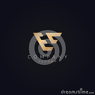 Letter EC Luxurious Logo Design Template. Unique Style Golden And Black ...