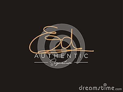 Letter ED Signature Logo Template Vector | CartoonDealer.com #278758220
