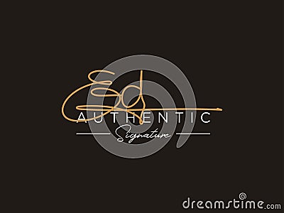 Letter ED Signature Logo Template Vector | CartoonDealer.com #287530470