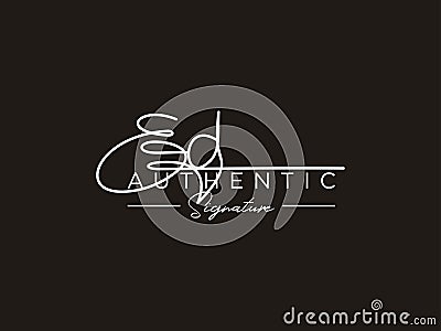 Letter ED Signature Logo Template Vector | CartoonDealer.com #293508044