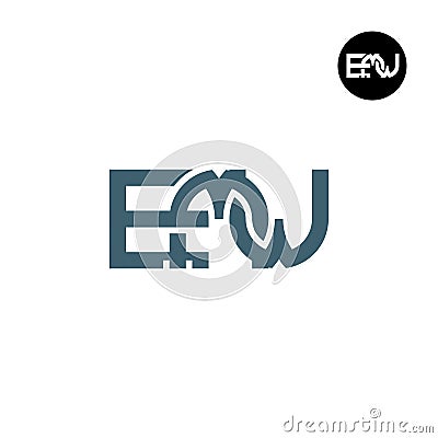 Letter EMW Monogram Logo Design Cartoon Vector | CartoonDealer.com ...