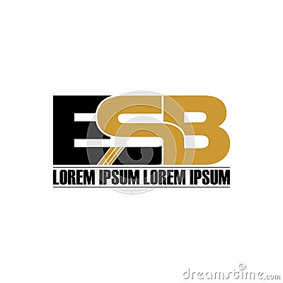 Letter ESB Simple Monogram Logo Icon Design. Cartoon Vector ...