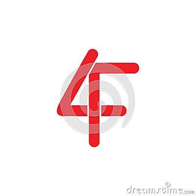 Letter 4f F4 Simple Line Logo Vector | CartoonDealer.com #154132293