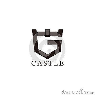 Letter G Castle Shape Simple Geometric Logo Vector | CartoonDealer.com ...