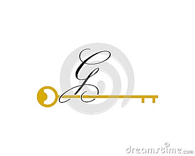 Letter G Key Logo Vector | CartoonDealer.com #133695751