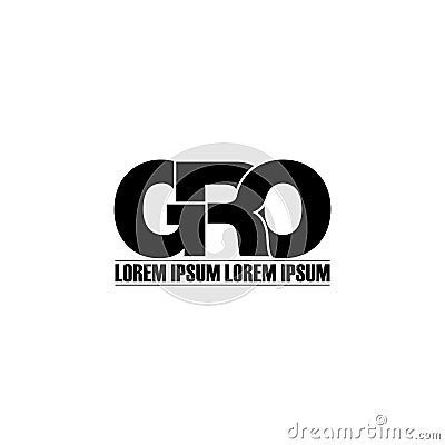 Letter GRO Simple Monogram Logo Icon Design. Vector Illustration ...