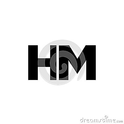 Letter H And M, HM Logo Design Template. Minimal Monogram Initial Based ...