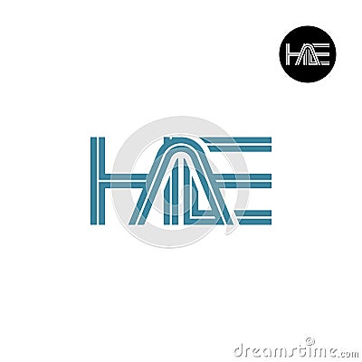 Letter HAE Monogram Logo Design With Lines Cartoon Vector ...