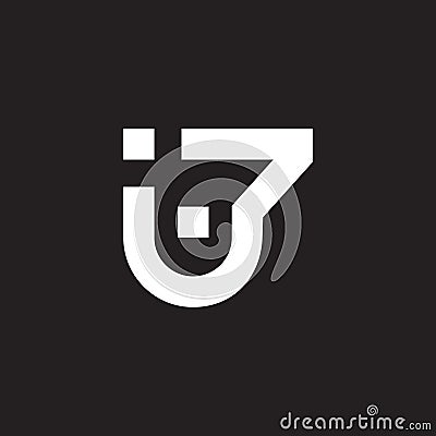 Letter I7 Iu7 Simple Geometric Lines Logo Vector | CartoonDealer.com ...